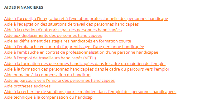 Quelles sont les aides AGEFIPH